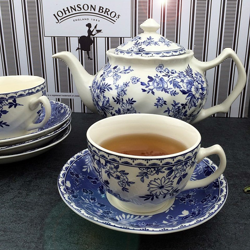 Blue and white porcelain tea European afternoon te... – Vicedeal