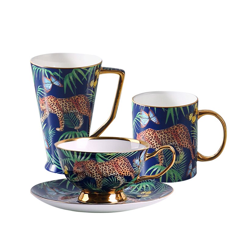 EECAMAIL British Jungle Bone China Coffee Cup Sauc... – Grandado