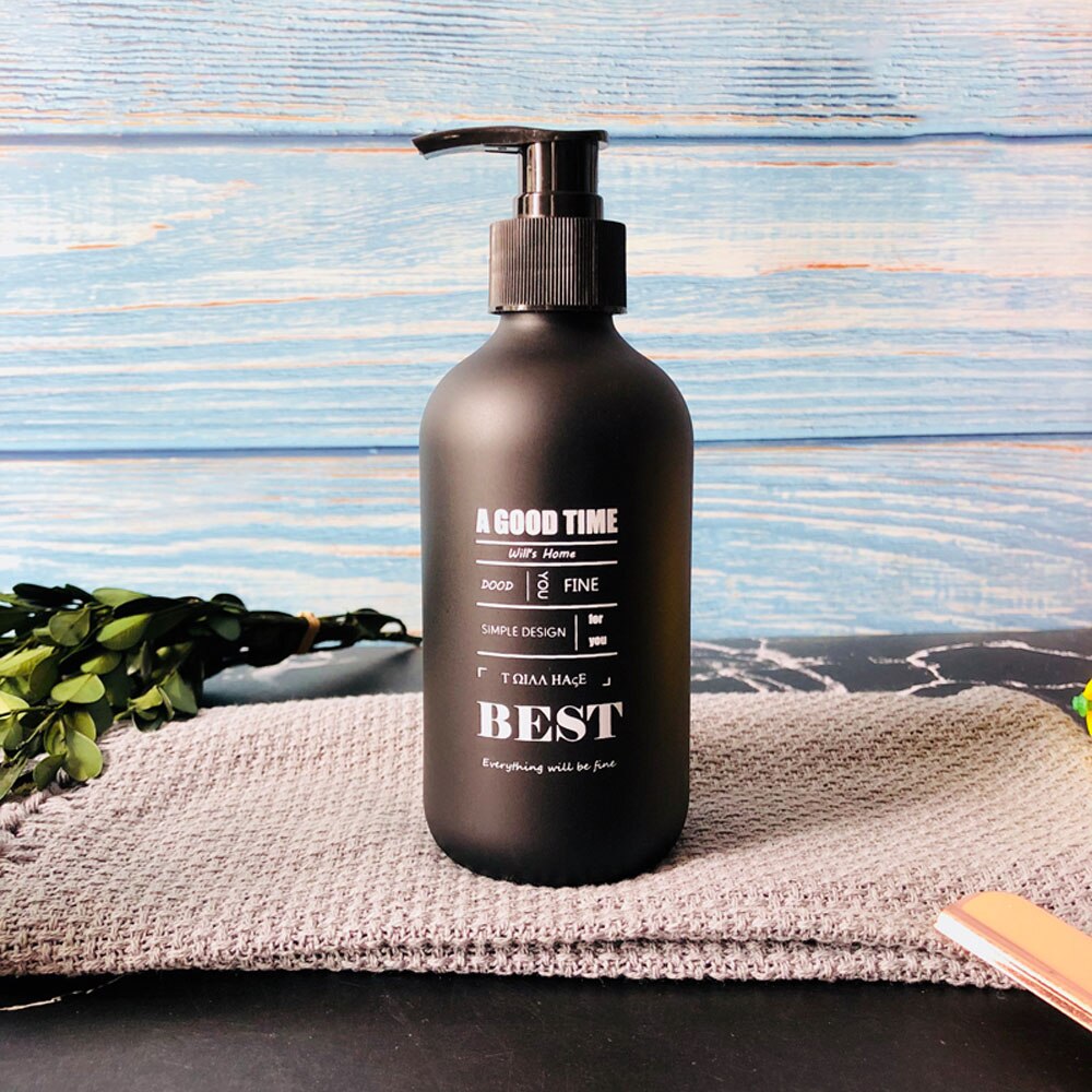 250ml 500ml Black Glass Bath Shampoo Storage Bottl... – Grandado