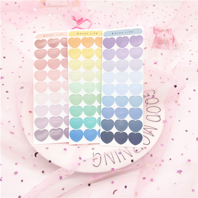 Love Heart Stickers Gradient Color Label Stickers ... – Grandado