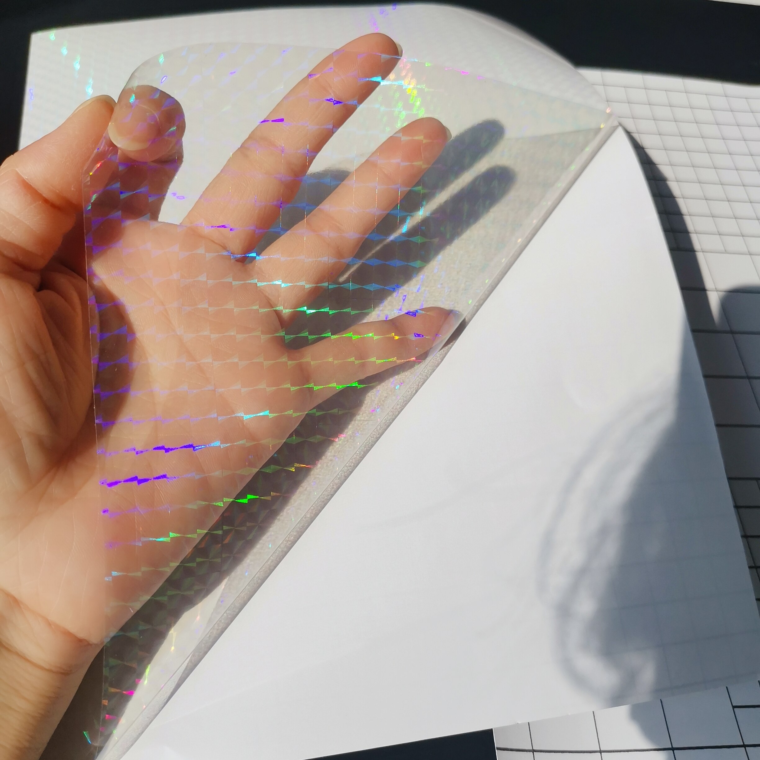 Holographicy Foil Adhesive Tape Back Grid Transpar... – Grandado