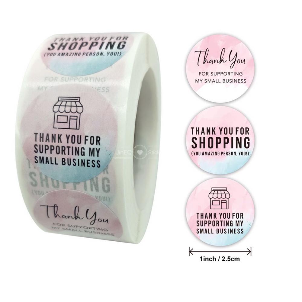 500Pcs Roze Dank U Stickers Kleine Business Seal L... – Grandado