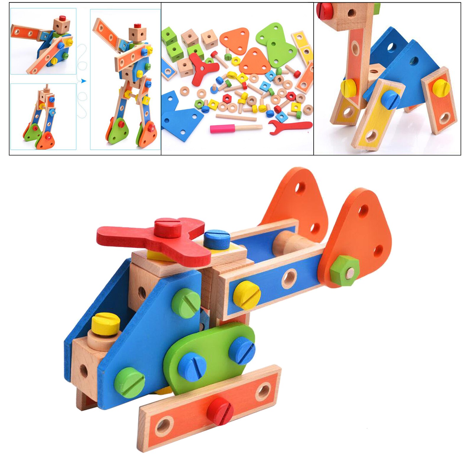 70Pcs Wooden Building Block Kits Educational Combi... – Grandado