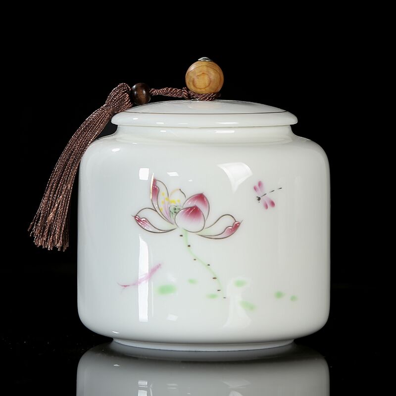 Boutique Ceramic Tea Caddy Travel Portable Round S... – Grandado