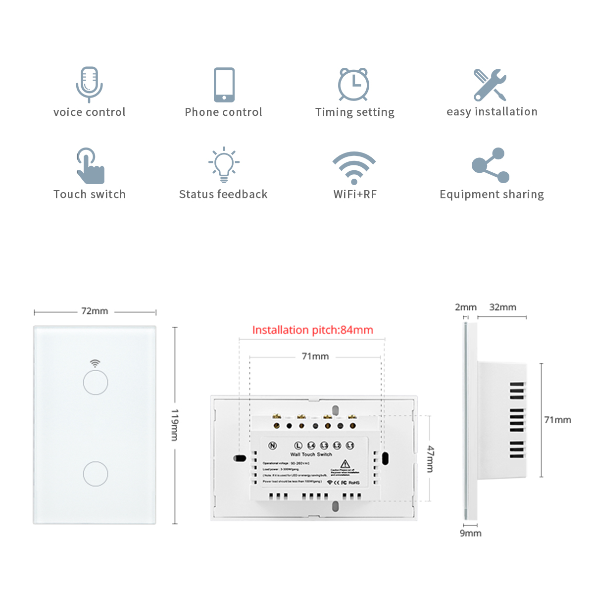 Smart Home EU US Standard Tuya Smart Life WiFi Tou... – Vicedeal