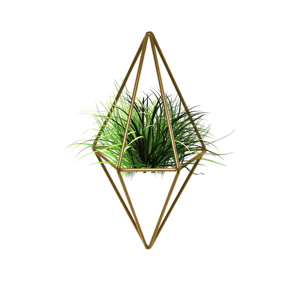 Wrought Iron Style Double Rhombus Wall Hanging Flo... – Grandado