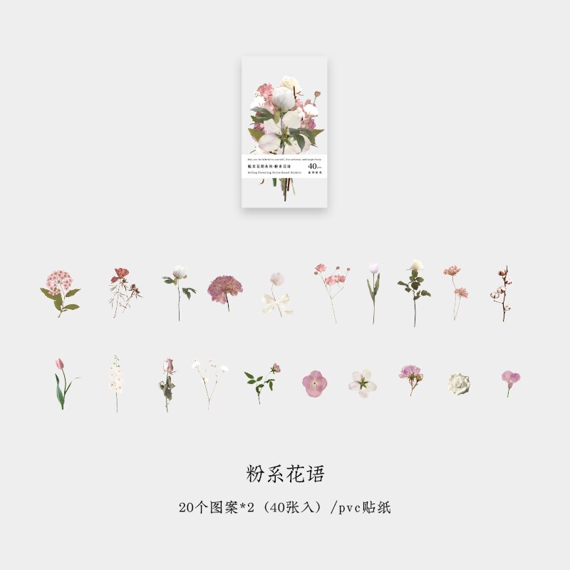 Dimi 40 Pcs/Box Vintage Flower Stickers Decoration... – Vicedeal