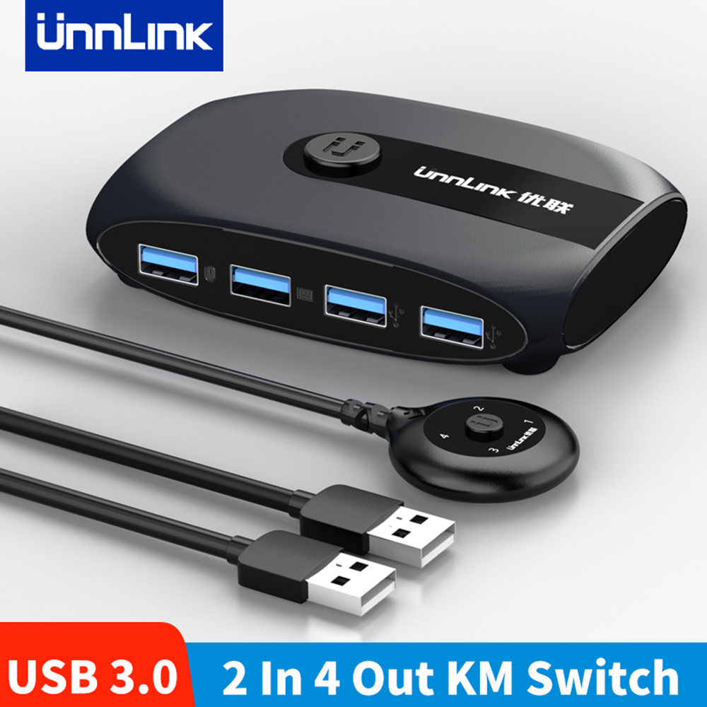UNNLINK-conmutador KVM USB 3,0 2,0, conmutador par... – Grandado