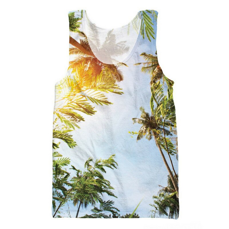 Cloudstyle 3D Tank Tops Sunny Kokospalmen 3D Volle... – Grandado