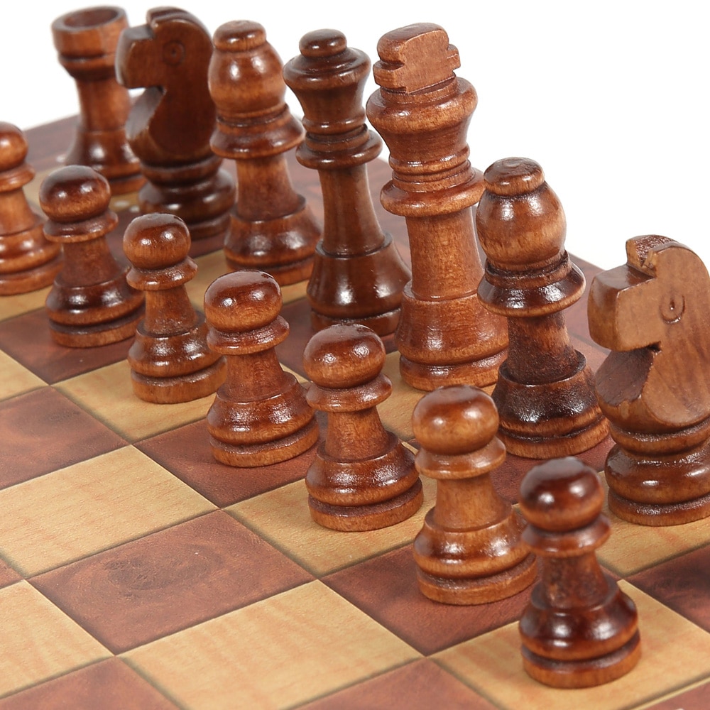 3 IN 1 Wooden International Chess Set wooden Chess... – Vicedeal