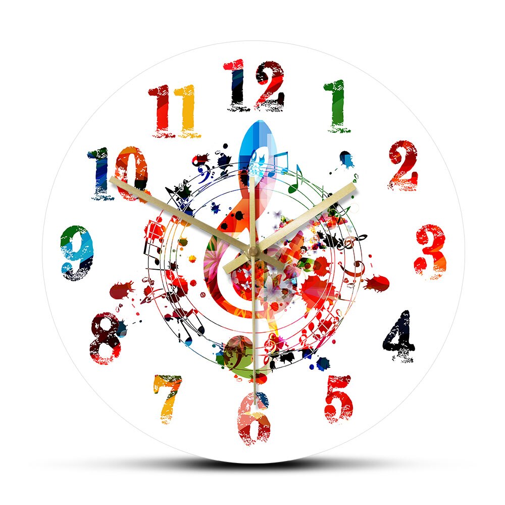 Colorful G-clef Treble Symbol with Music Notes Wal... – Grandado