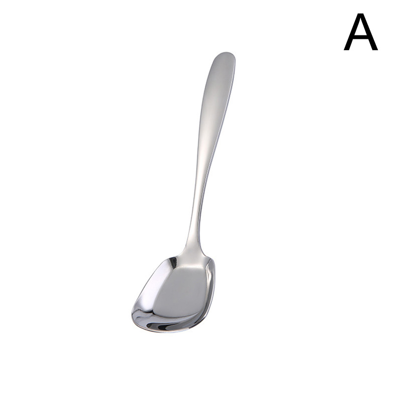 Stainless Steel Spoon Tableware Square-Headed Flat... – Grandado