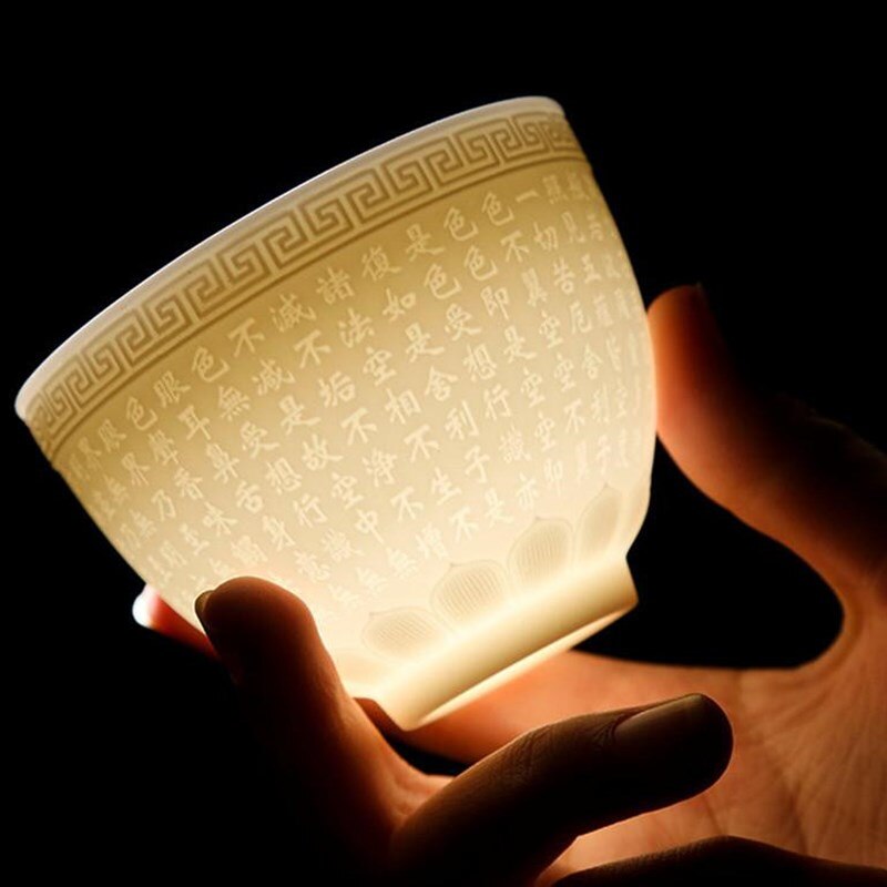 Zen Water Cup Floating Graven Tea Cup White Porcel... – Grandado