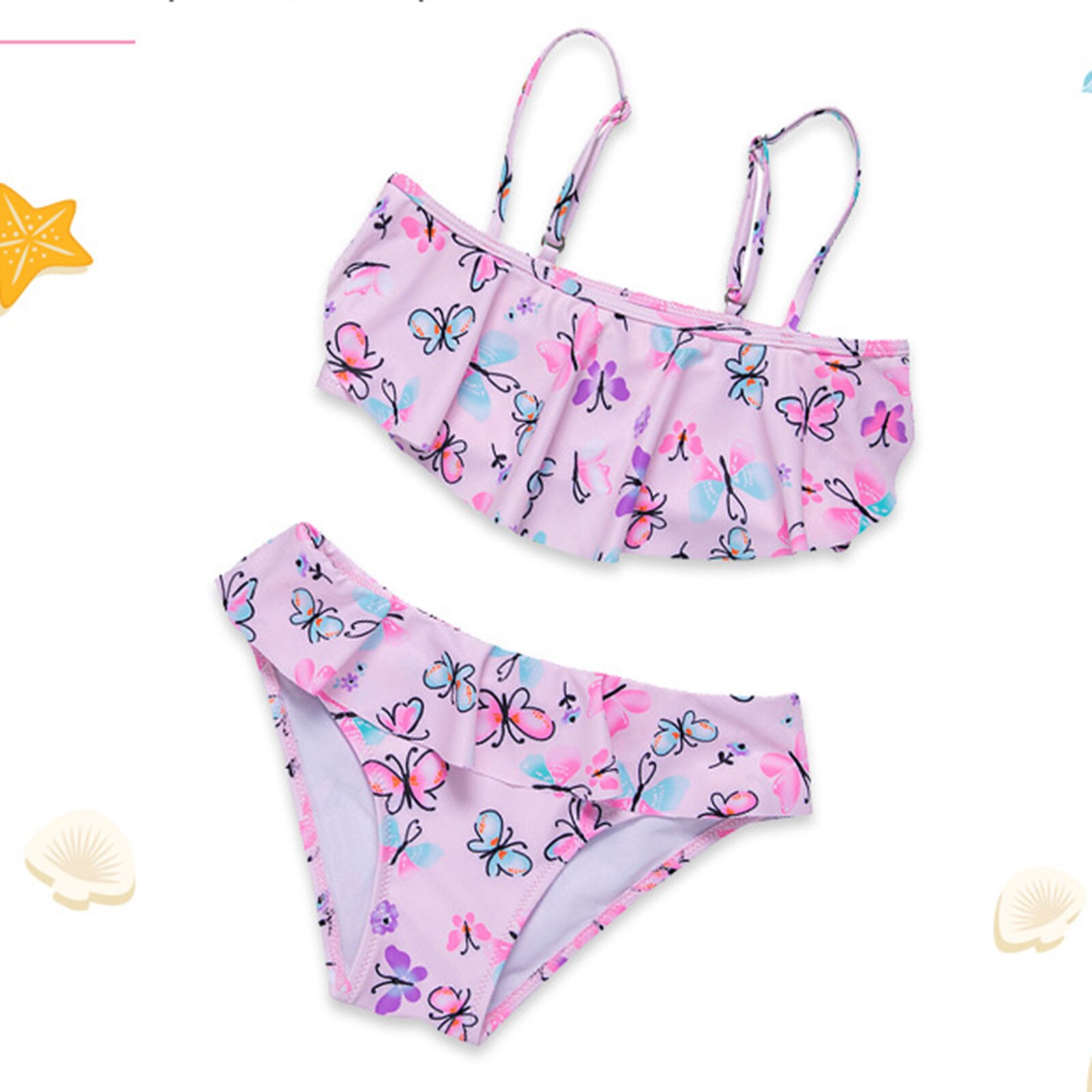 Toddler Kids Baby Girls Butterfly Tow Piece Bikini... – Grandado