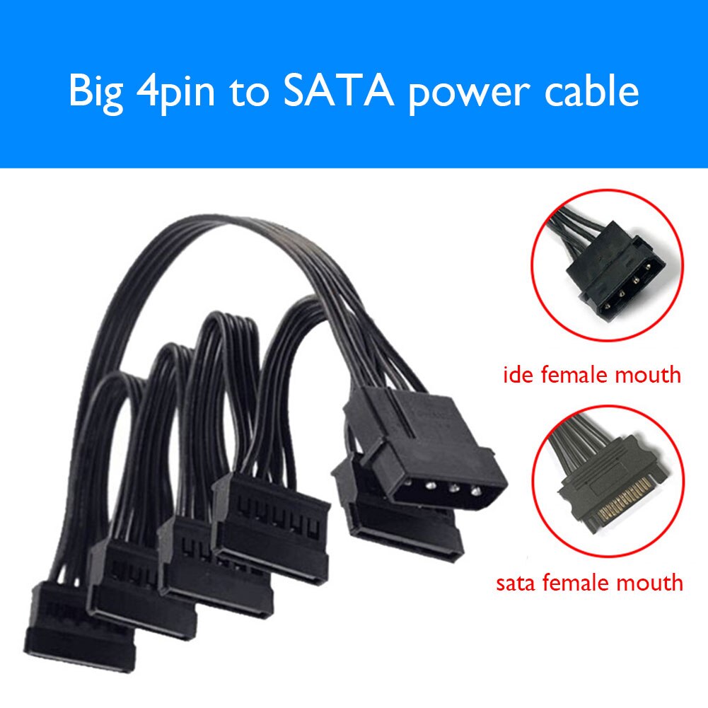 Molex 4 Pin 1 to 5 SATA 15 Pin Hard Drive Power Su... – Grandado