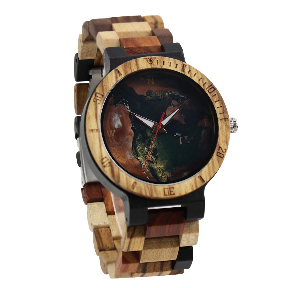 Unique Starry Sky Dial Planet Pattern Wood Watch M... – Grandado