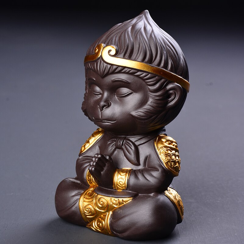 Chinese Style Ceramic Purple Clay Monkey Tea Pet H... – Grandado