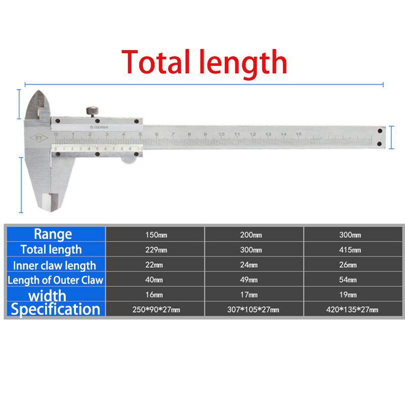Vernier caliper 0-150 0-200 0-300 0.02 precision m... – Vicedeal
