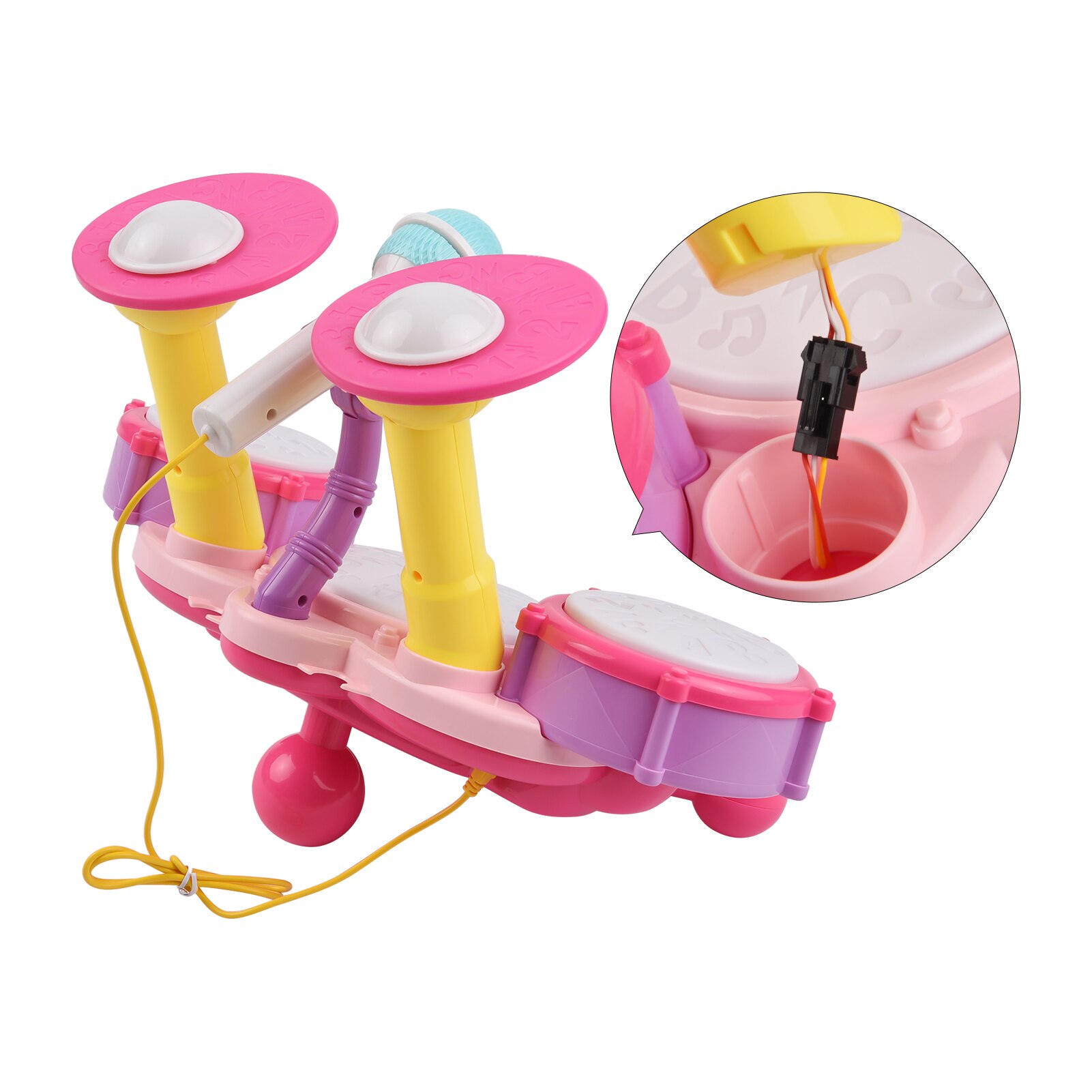 Muslady Kids Drum Set Toy Electronic Drum with Lig... – Grandado