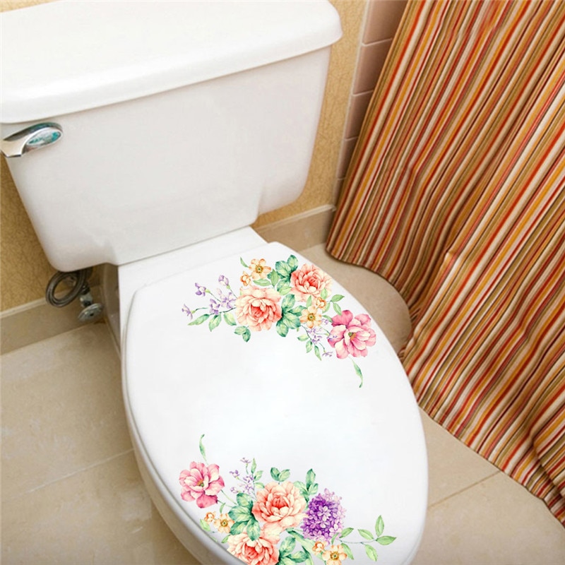 Colorful Flower Floral Vine Stickers bathroom Toil... – Vicedeal