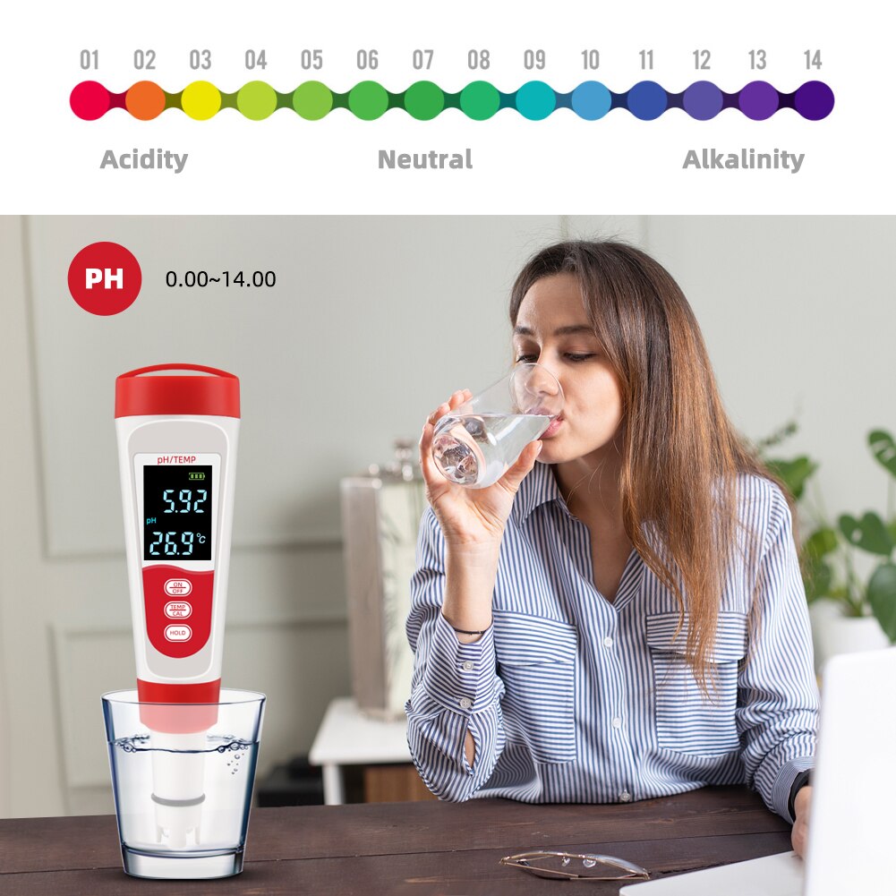 Temp PH Meter Digital Water Purity Tester Temperat... – Grandado