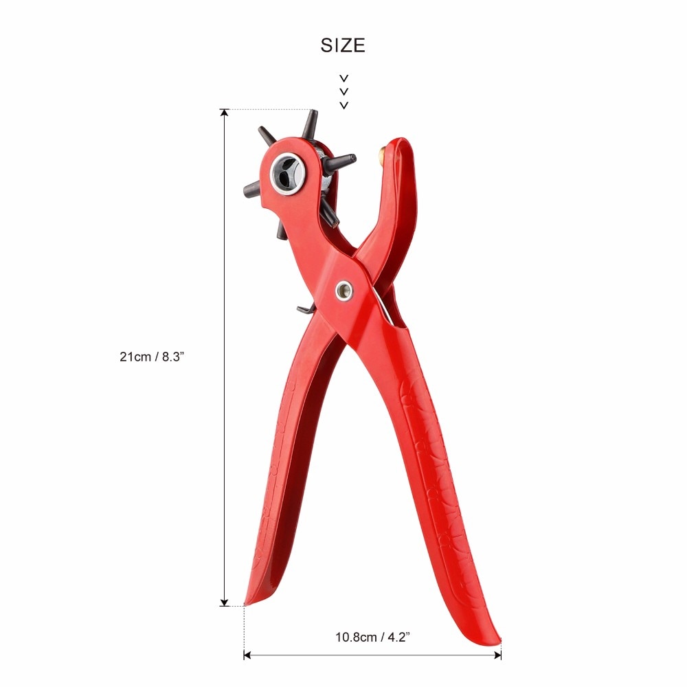 9'' Revolving Leather Punch Plier 6 Sizes Round Ho... – Grandado