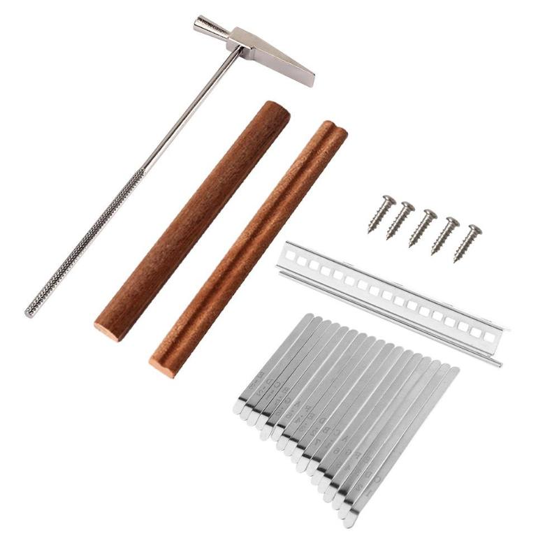 17 Keys Kalimba DIY Keys+Bridge+Tuning Hammer Kit ... – Vicedeal