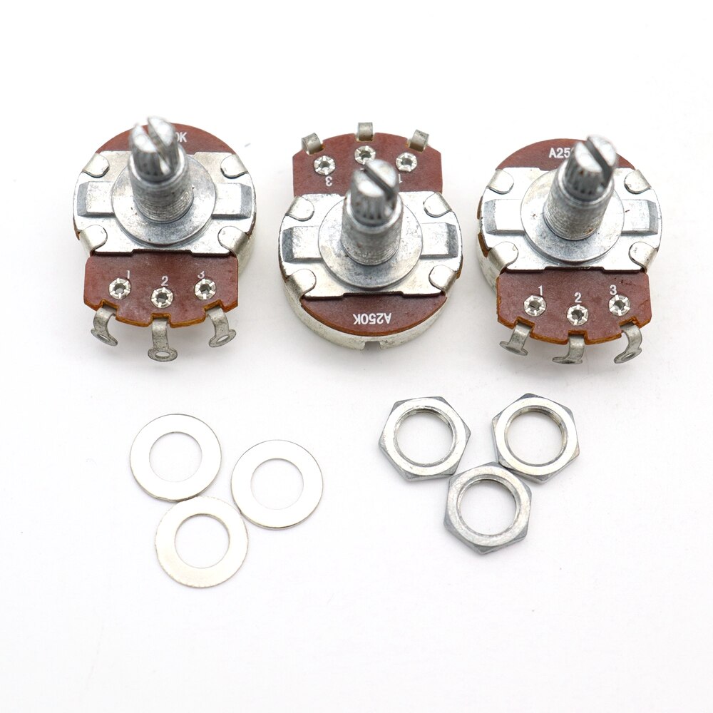 3pcs Guitar Potentiometers A250K Split Shaft Pots ... – Grandado