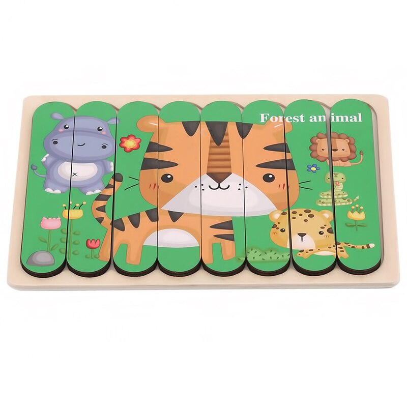 Baby Wooden Puzzles Creativity Strip Shape 3D Puzz... – Vicedeal
