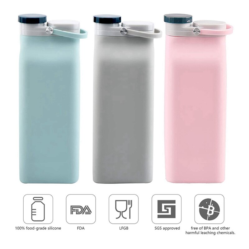 600Ml Outdoor Silicone Collapsible Water Bottle Fo... – Grandado