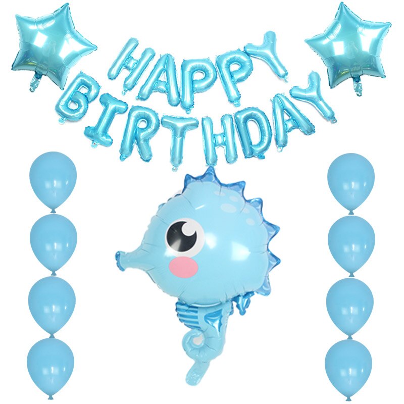 Hippocampus Puffer crab octopus starfish foil heli... – Vicedeal