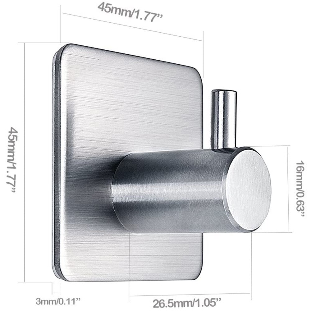 6Pcs No-Drill Self Adhesive Stainless Steel Hooks ... – Grandado
