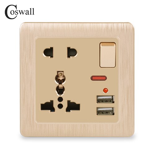 Coswall Wall Power Socket 13A Universal 5 Hole Swi... – Grandado