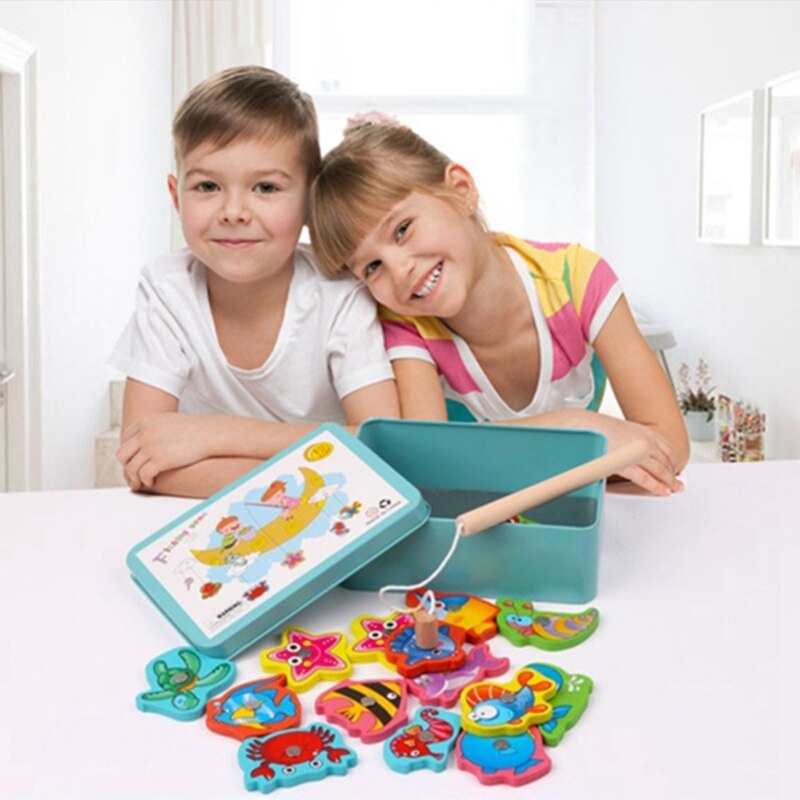 Fun Novelty Plaything Fish Wooden Magnetic Fishing... – Vicedeal