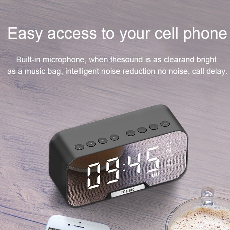 Drahtlose Bluetooth LED Spiegel Wecker Multi Funkt... – Vicedeal