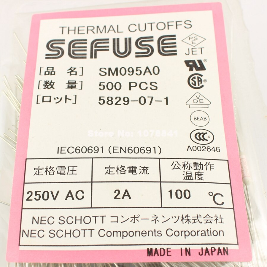 10 Pcs Pro Los Microtemp Thermische Sicherung 100 ... – Vicedeal