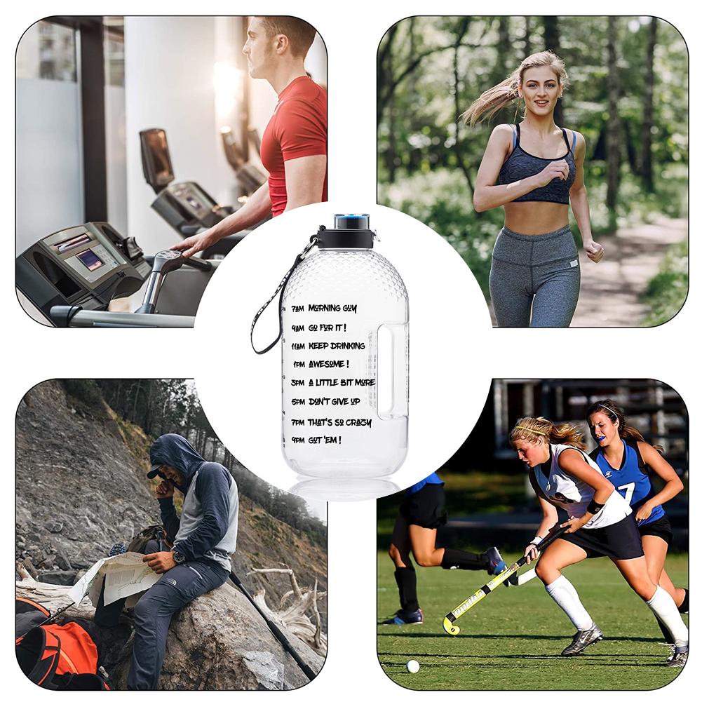 Portable Water Bottle 1 Gallon Sports Water Jug wi... – Grandado