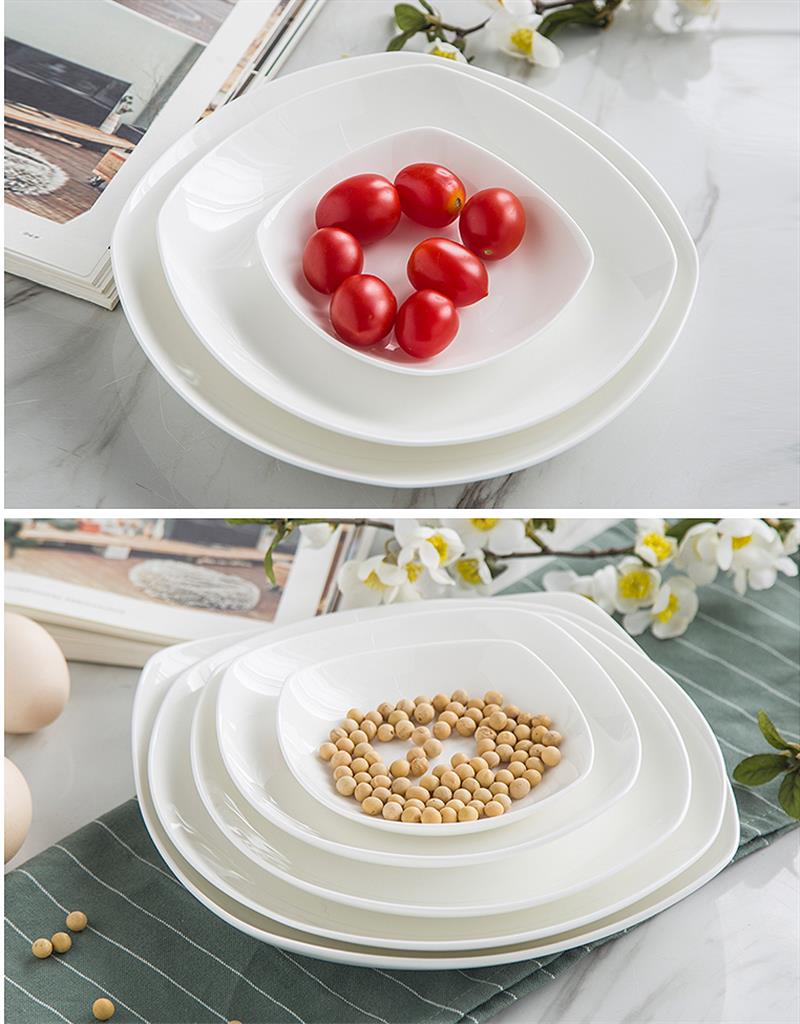 4 inch, plain white bone china rectangular dish, c... – Grandado
