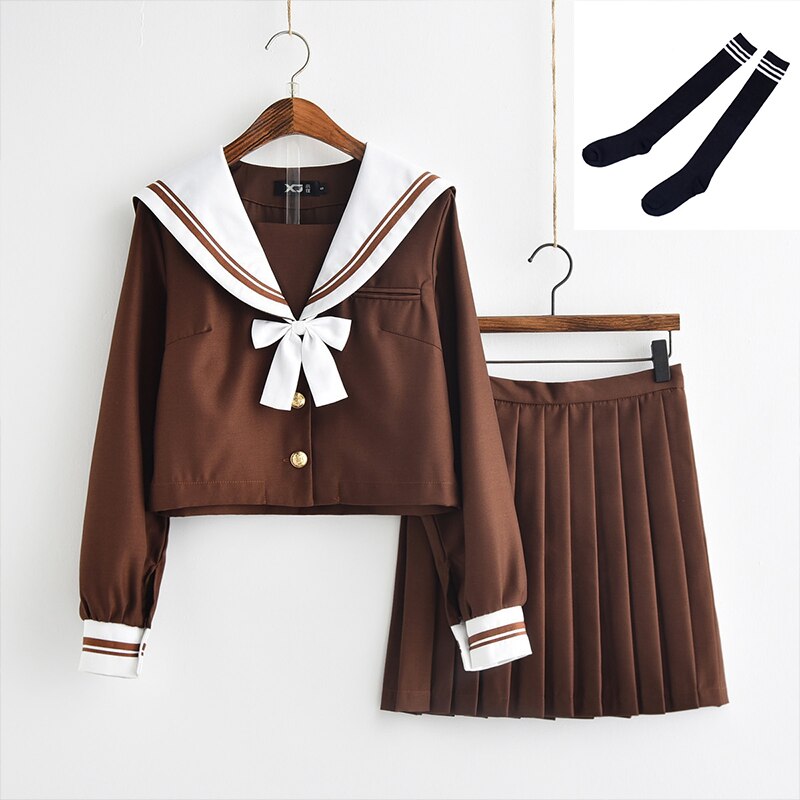 UPHYD Spring Autumn Long Sleeved JK Uniform Sailor... – Grandado