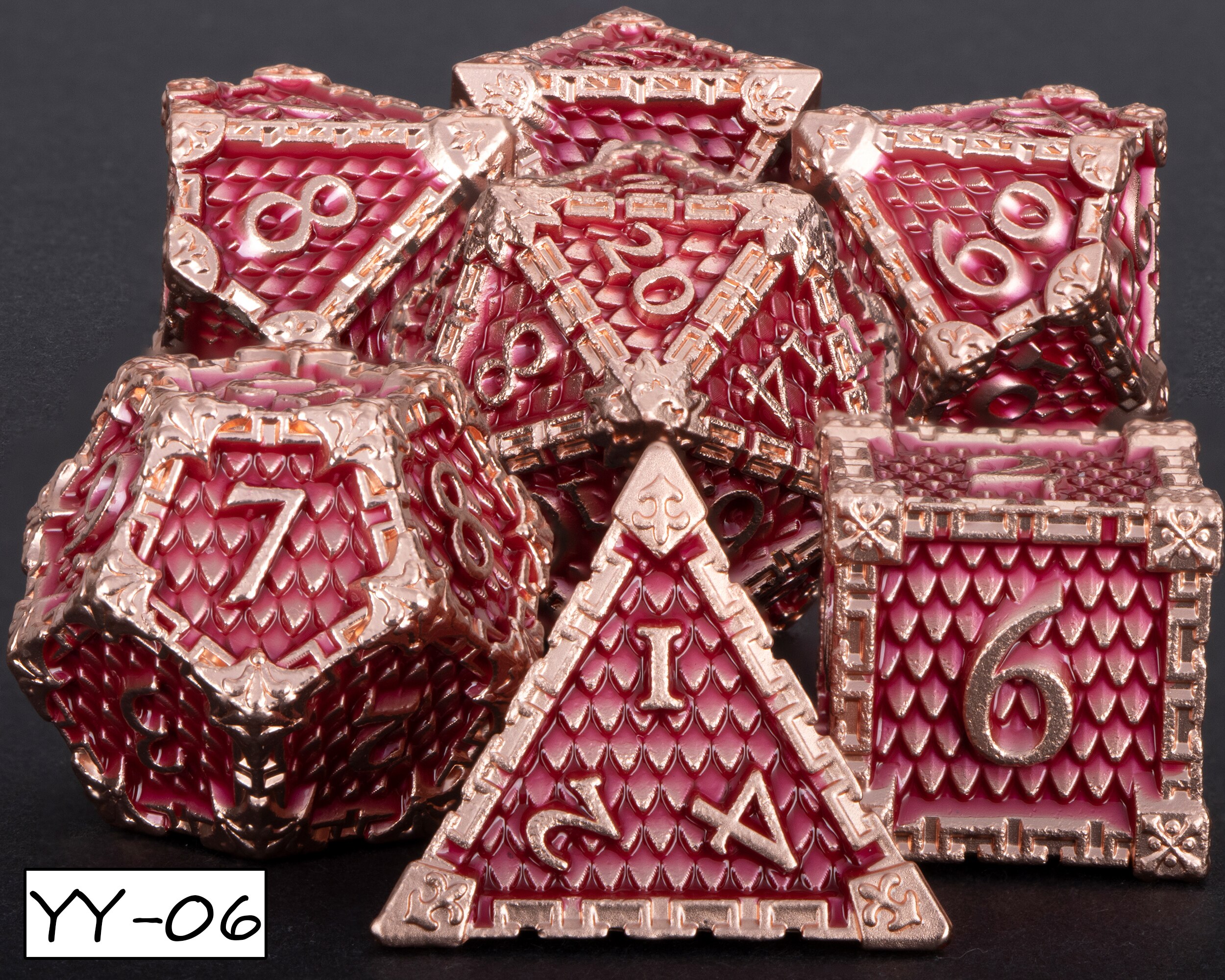 Rainbow Red RPG Polyhedral Metal D and D Dungeon a... – Vicedeal