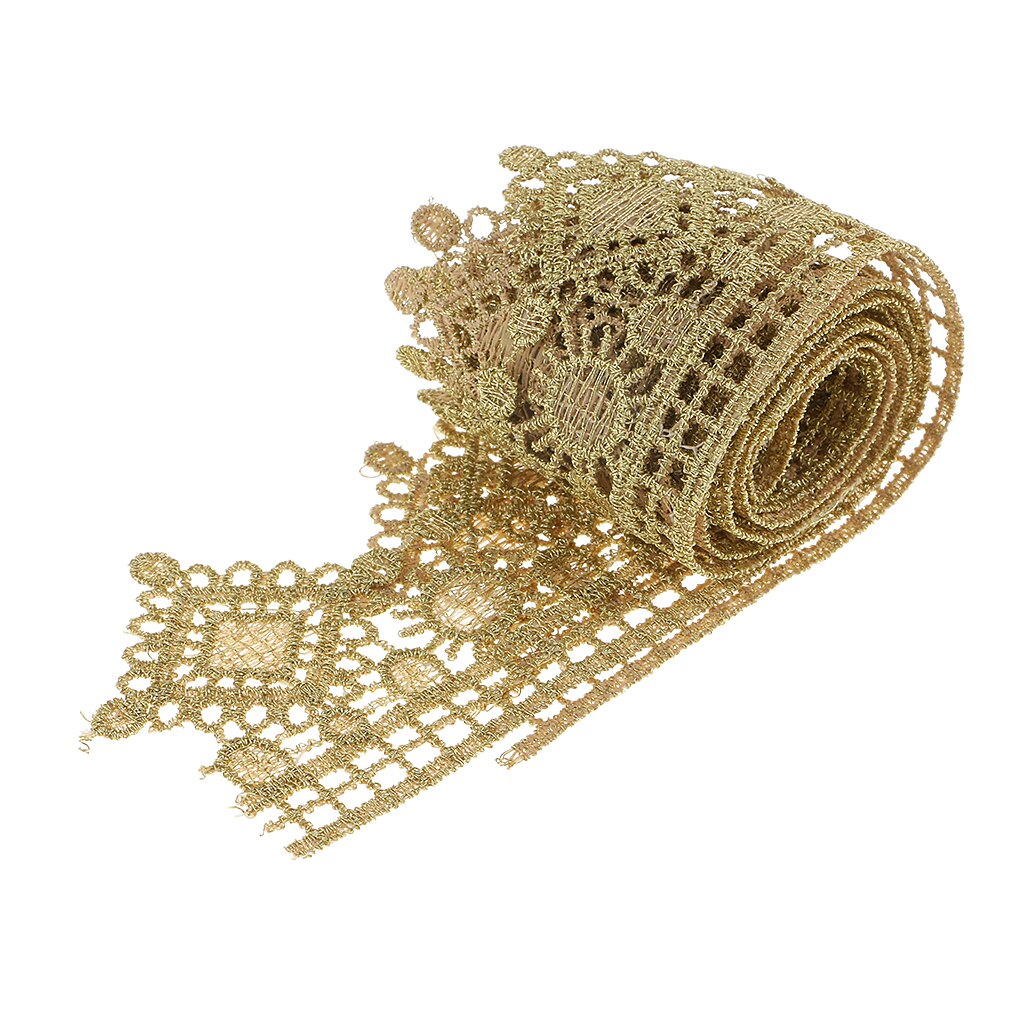 1 Yard Golden Embroidered Lace Trims DIY Crafts Ap... – Grandado