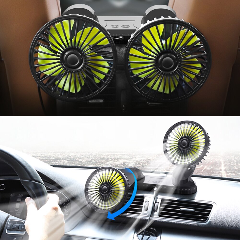 12V 24V Car Fan Dual Head Fan Tuyere Car Interior ... – Grandado