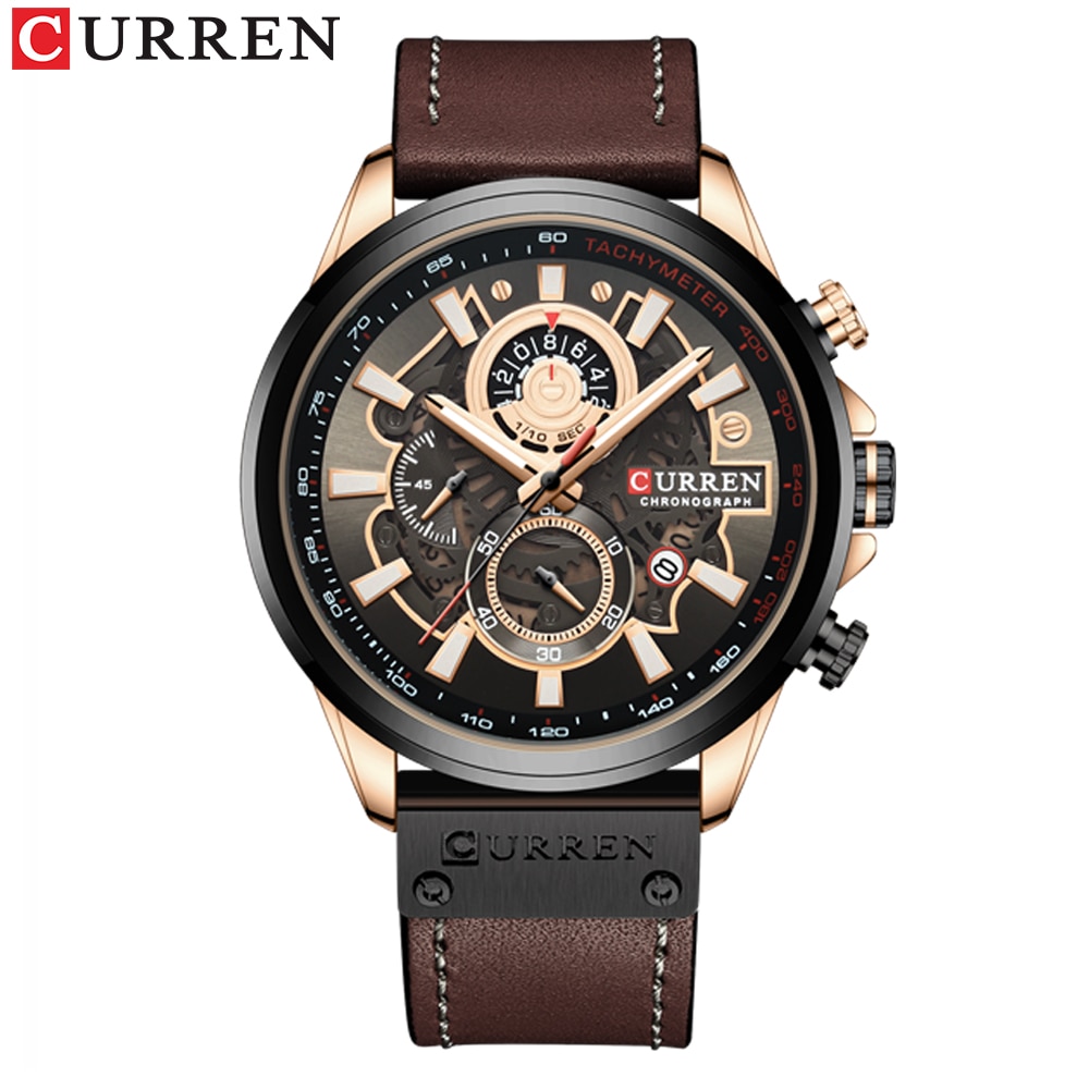 CURREN Male Watches Strap Sport Chronograph Wristw... – Grandado
