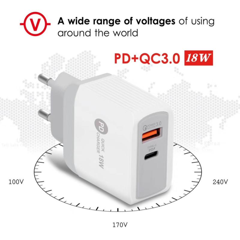 USB-C Micro USB PD 18W QC3.0 Charger Plug Smart Ph... – Vicedeal