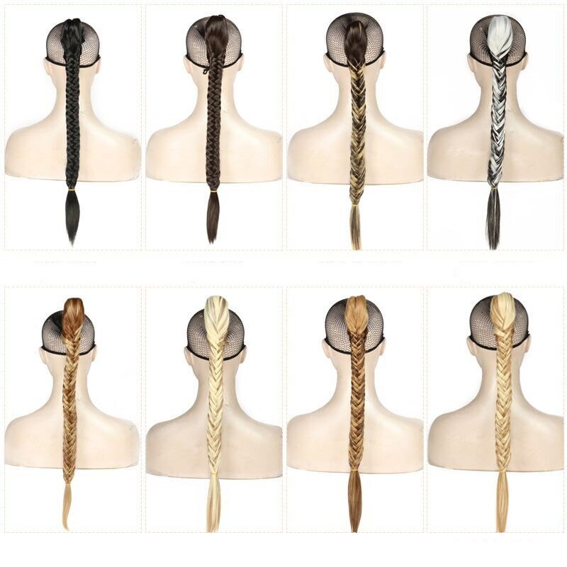 Long Fishtail Braid Ponytail Synthetic Extension C... – Vicedeal