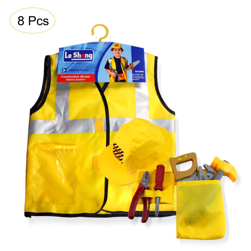 Kid Acting Clothes Construction Worker Costume Role Play Kit Set For ...