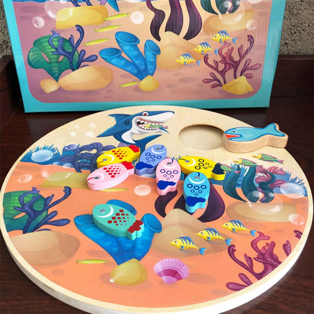 Magnetic Wooden Fishing Board Game Letter Fish Cat... – Grandado