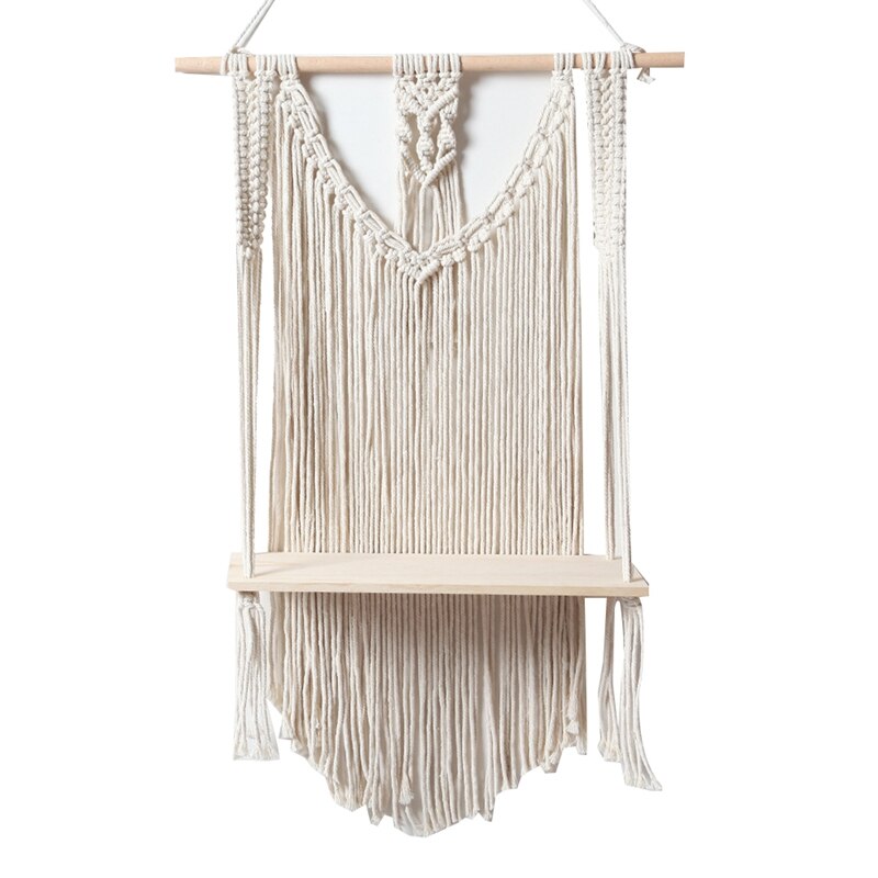 Macrame Wand Hängen Regal, Boho Stil Wand Pflanzer... – Vicedeal