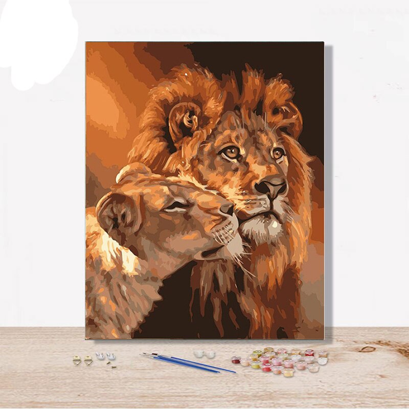 Lion Animal DIY Painting By Numbers Art picture ca... – Vicedeal