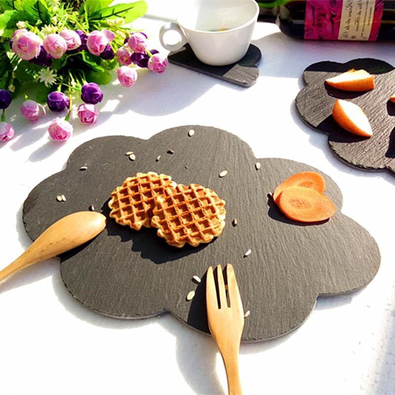 Cloud Shape Natural Slate Dinner Plate Solid Stone... – Grandado